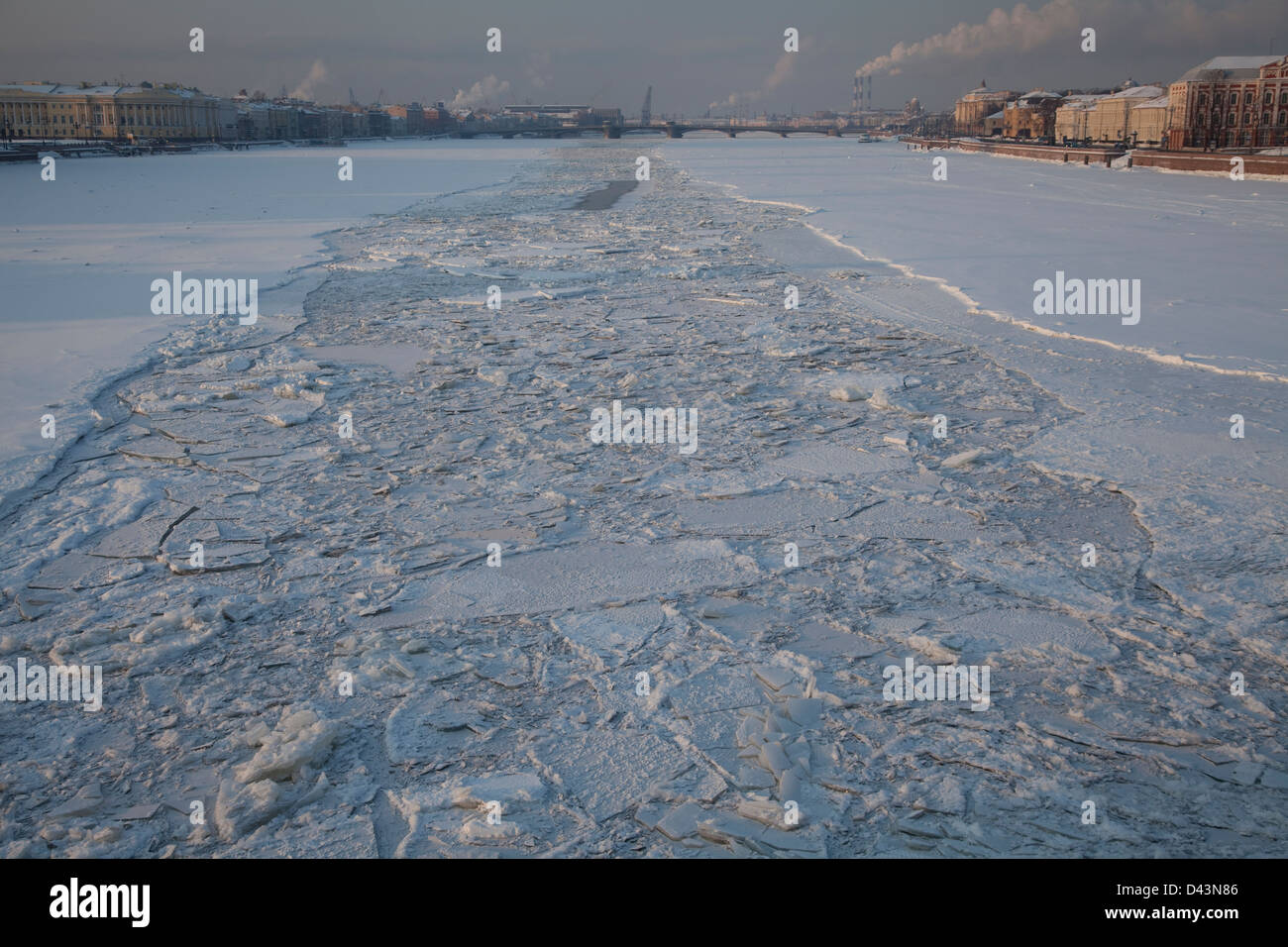 Broken ice on the River Neva,Saint Petersburg,Russia Stock Photo - Alamy