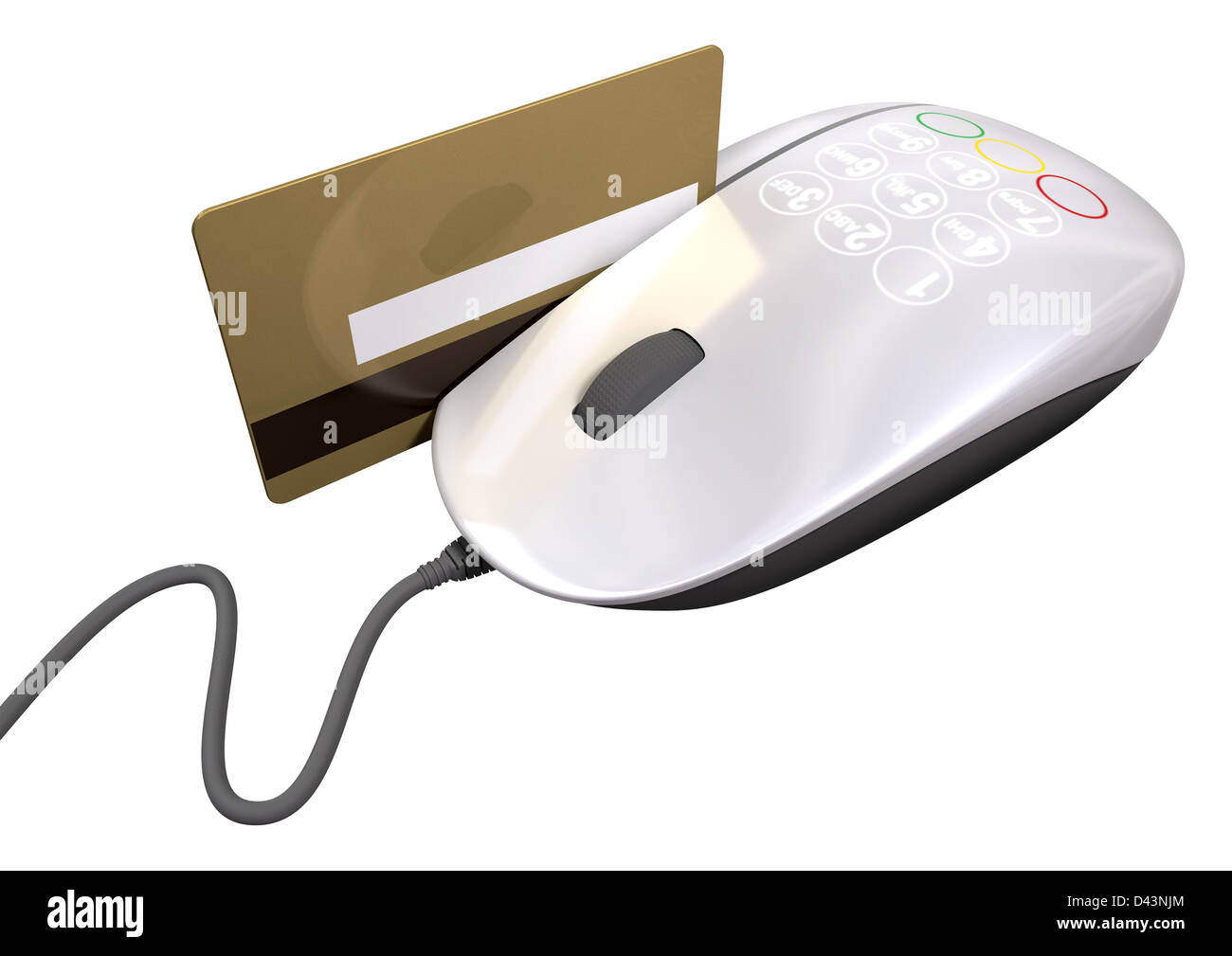 A concept of a computer mouse made into a credit card machine with a ...