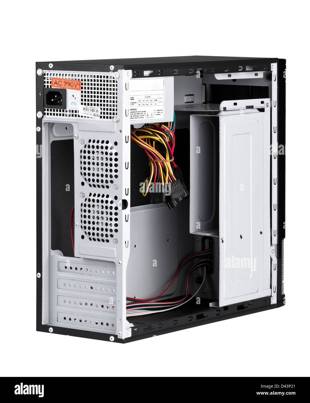 Open computer case isolated on white Stock Photo - Alamy