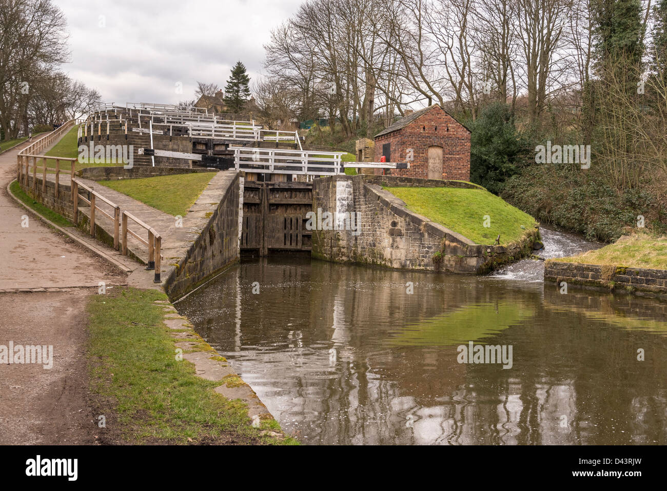 Bingley Five-rise lock staircase is the most spectacular feature of the ...