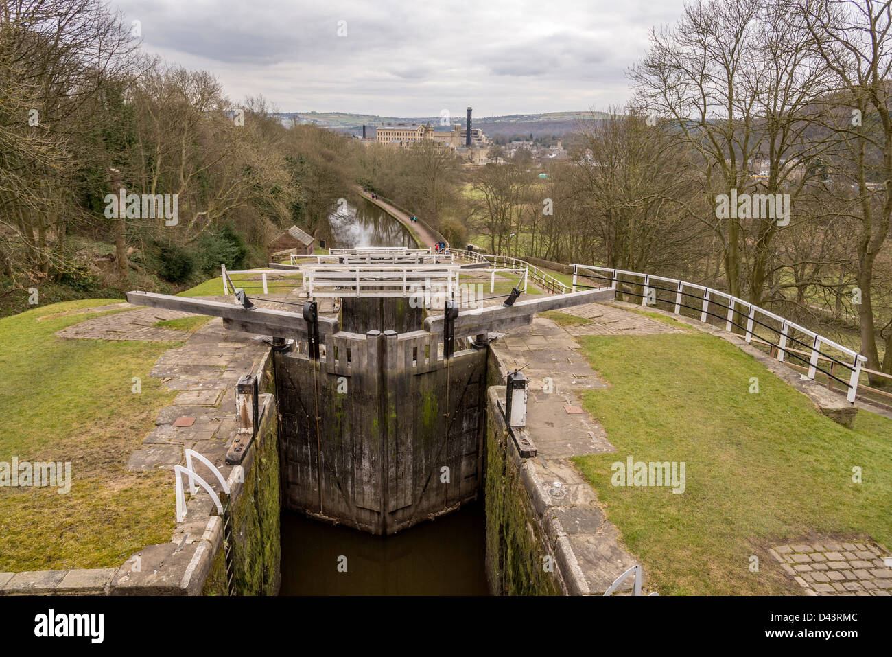 Bingley Five-rise lock staircase is the most spectacular feature of the ...