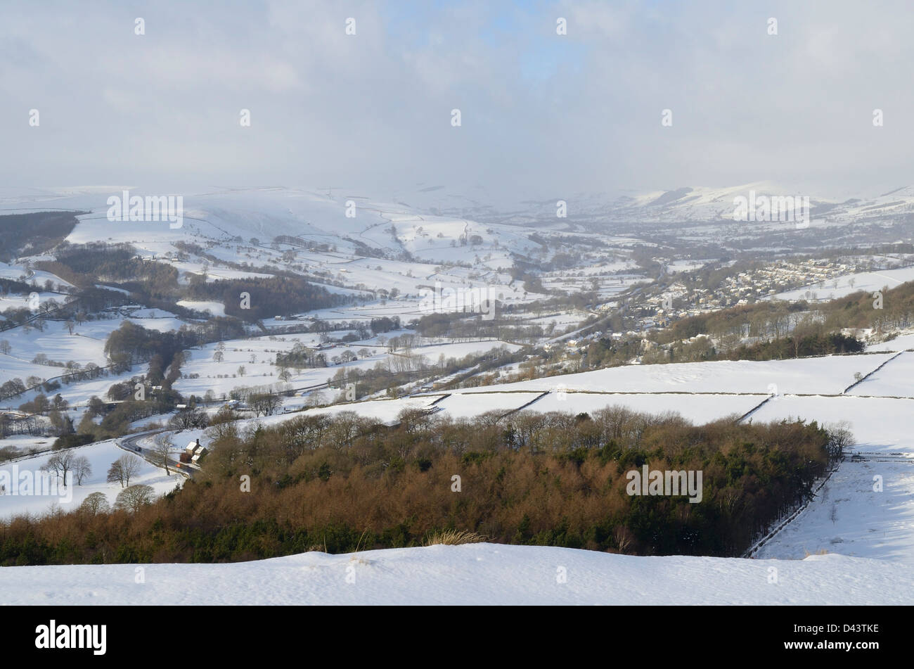 The view from Millstone Edge towards Hathersage in the Peak District ...
