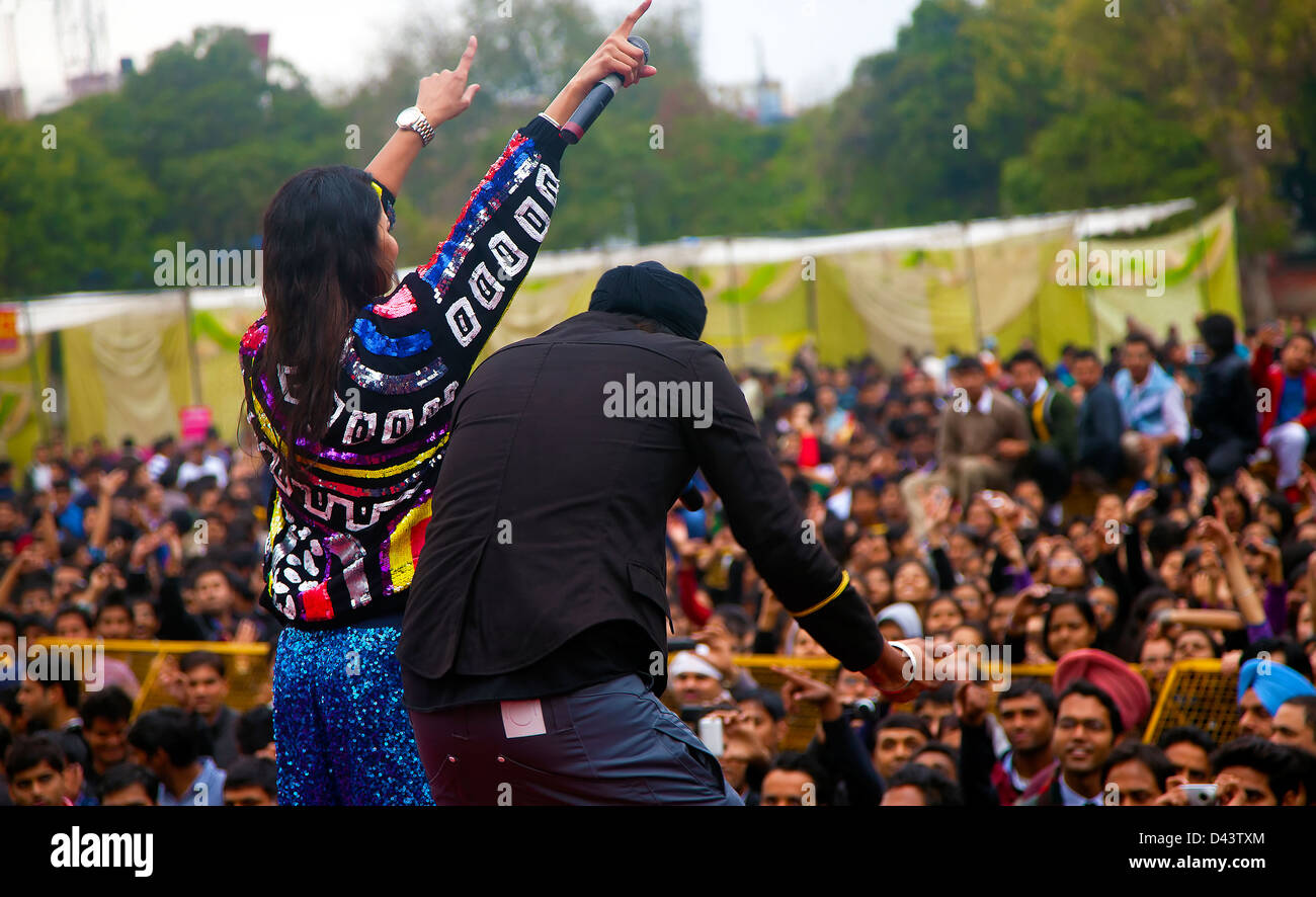 People having fun at a concert Stock Photo - Alamy
