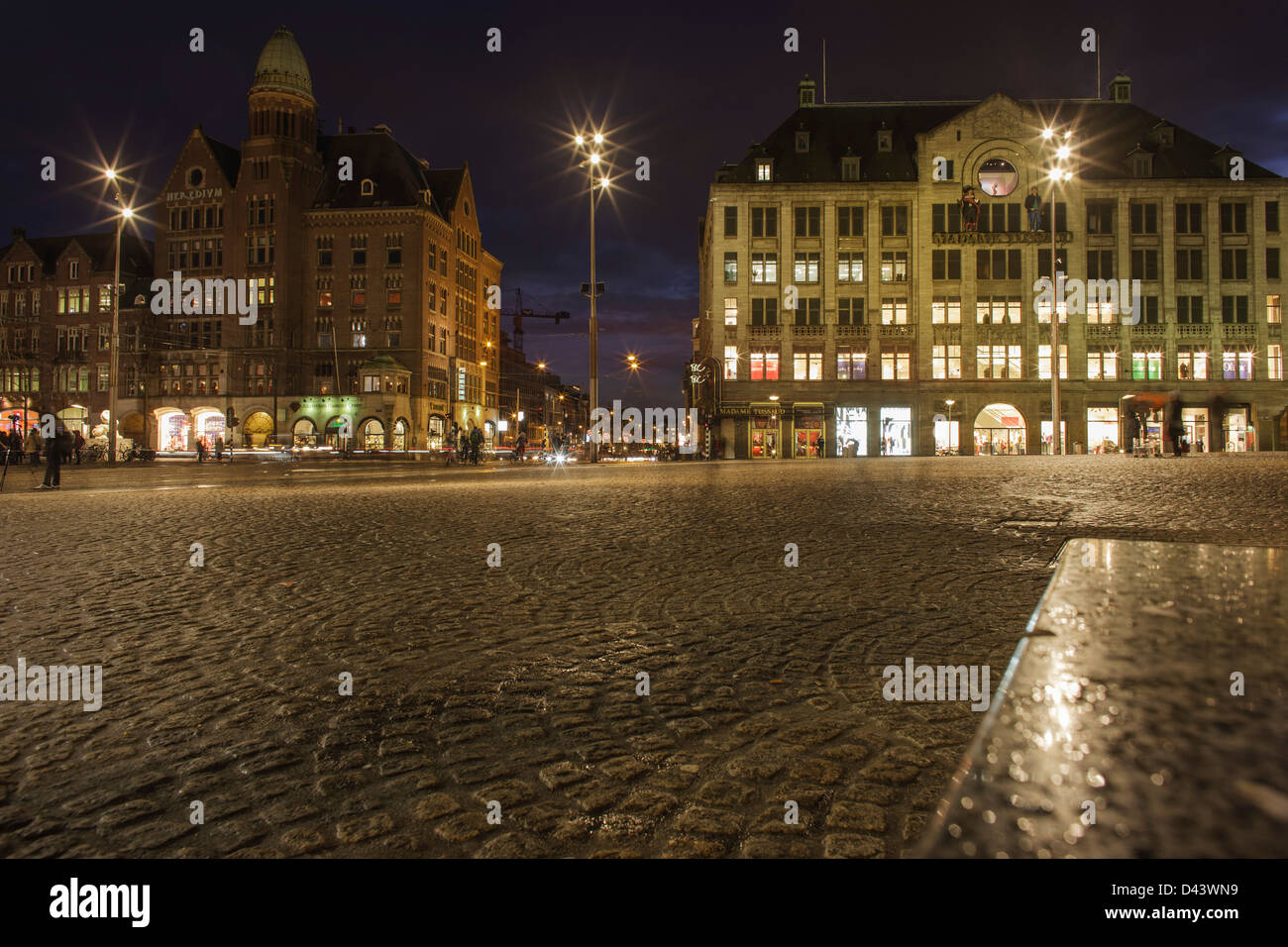 Dam Square at Night, Amsterdam, Netherlands Stock Photo - Alamy