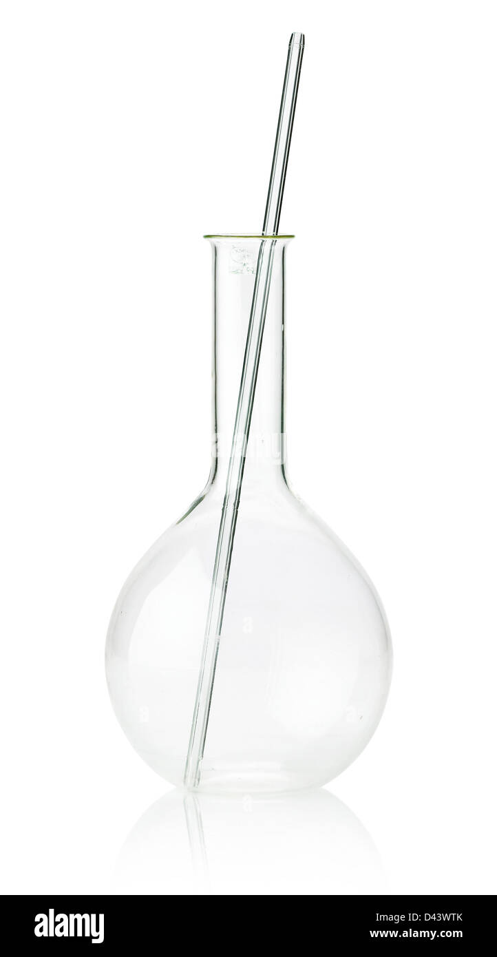 Single glass bulb test tube with stirrer cut out white background Stock ...