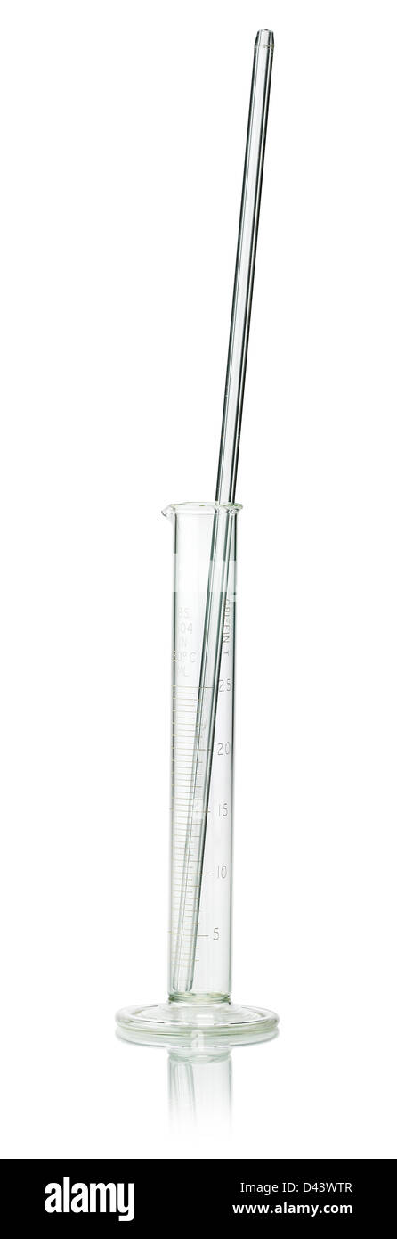 Single glass test tube with stirrer cut out white background Stock ...