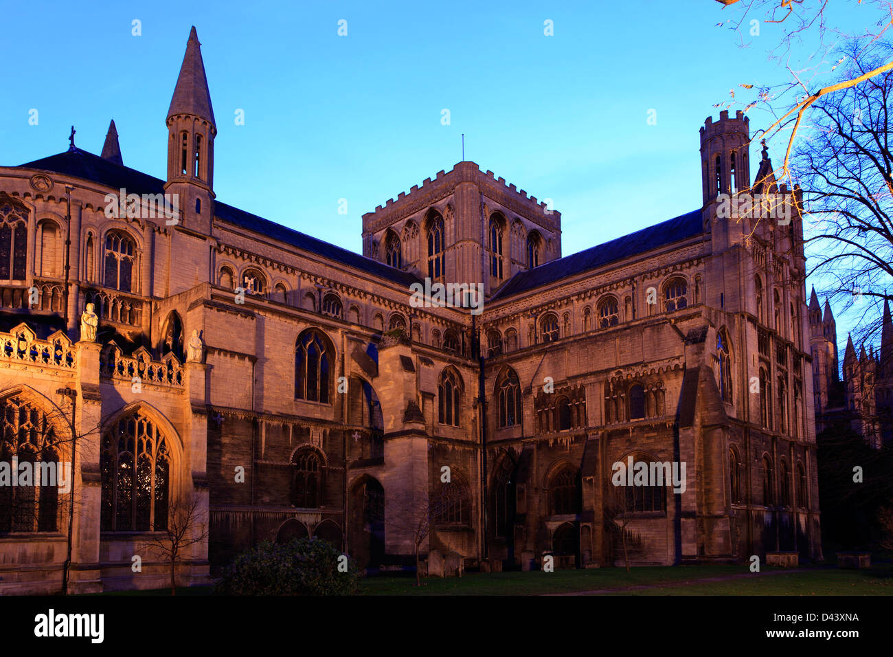 Peterborough Cathedral at night, Peterborough City, Cambridgeshire ...