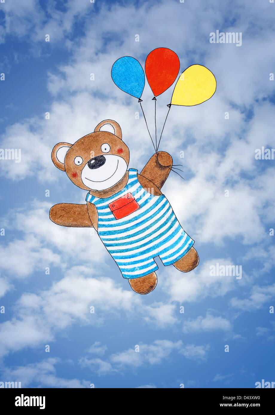 Happy Teddy Bear Drawing