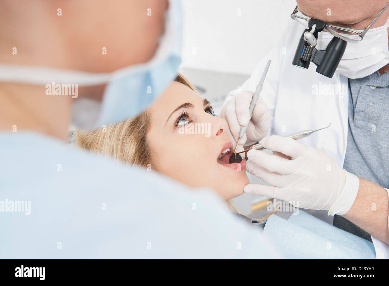 Young Woman getting Check-up at Dentist's Office, Germany Stock Photo ...