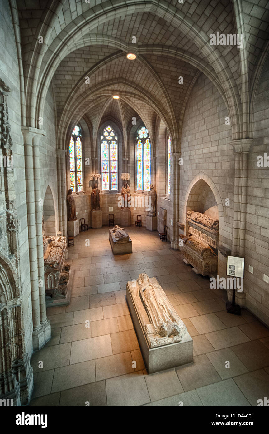 A crypt in The Cloisters and gardens, Fort Tryon Park, New York City ...