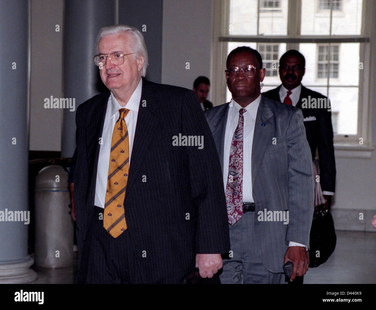 Republican Rep. Henry Hyde walks to the Majority Caucus meeting ...