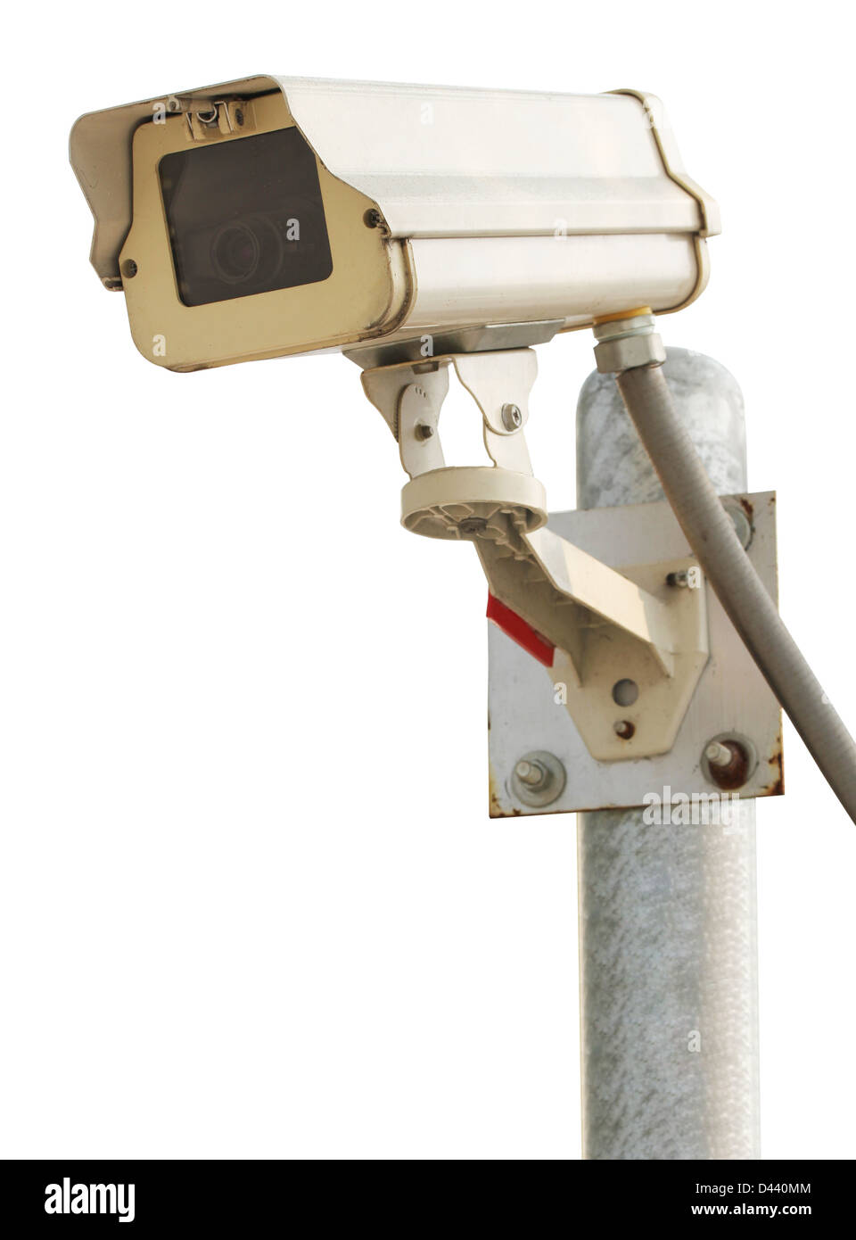 CCTV security camera on white background Stock Photo - Alamy