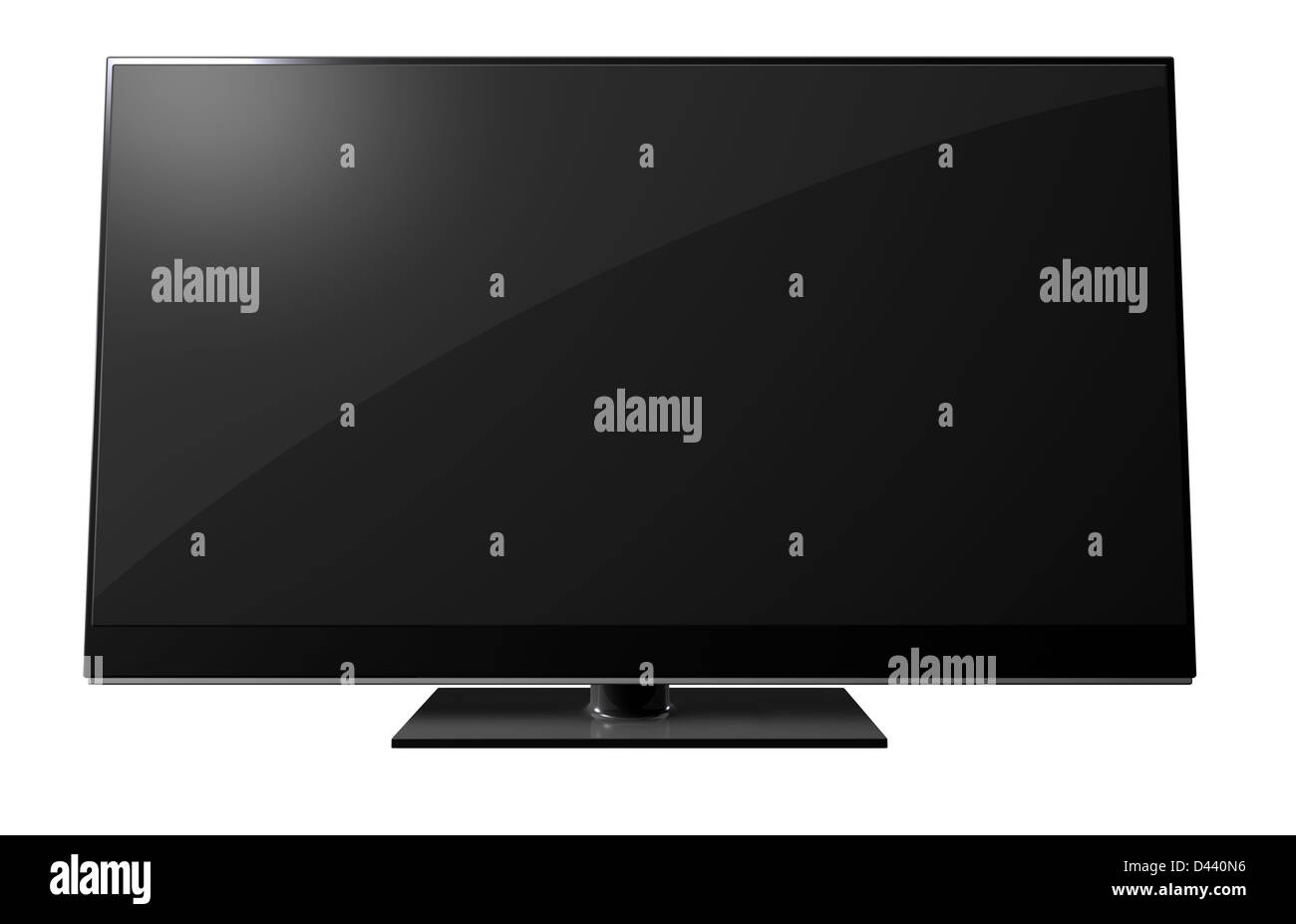 A black flat screen television on an isolated background Stock Photo ...