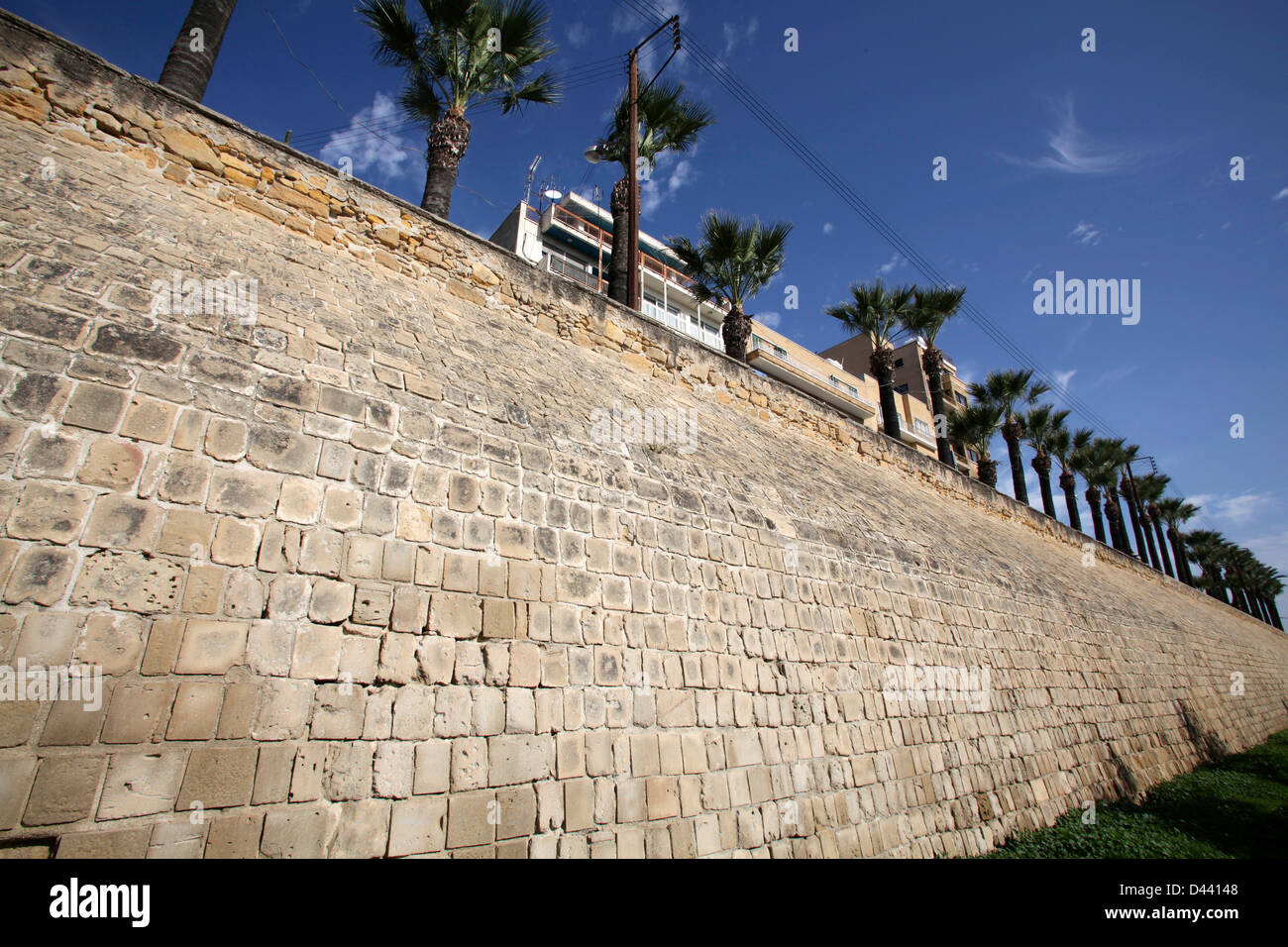 A part of a castle late at Nicosia with palms Stock Photo - Alamy