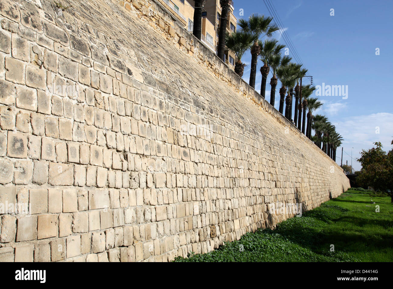 A part of a castle late at Nicosia with palms Stock Photo - Alamy