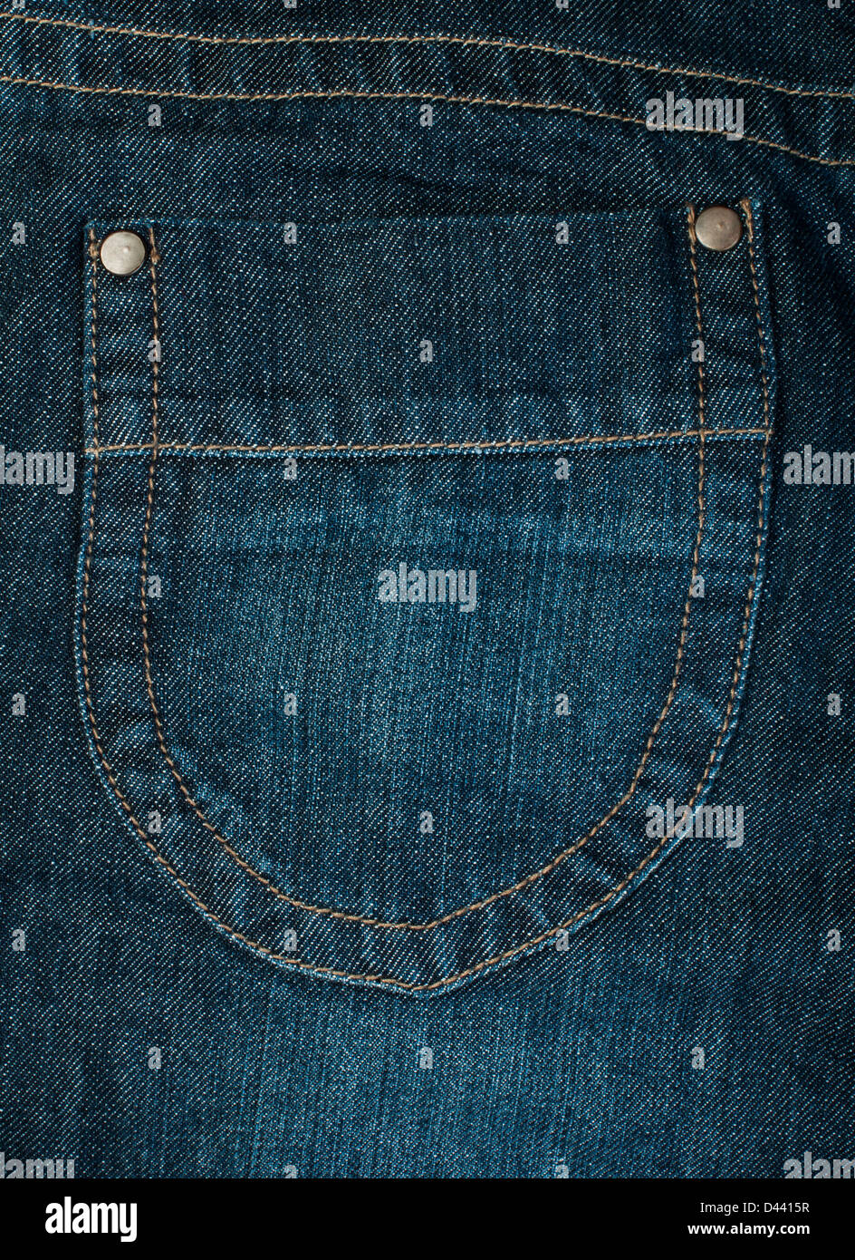 Jeans back blue pocket. Close up studio shot Stock Photo - Alamy