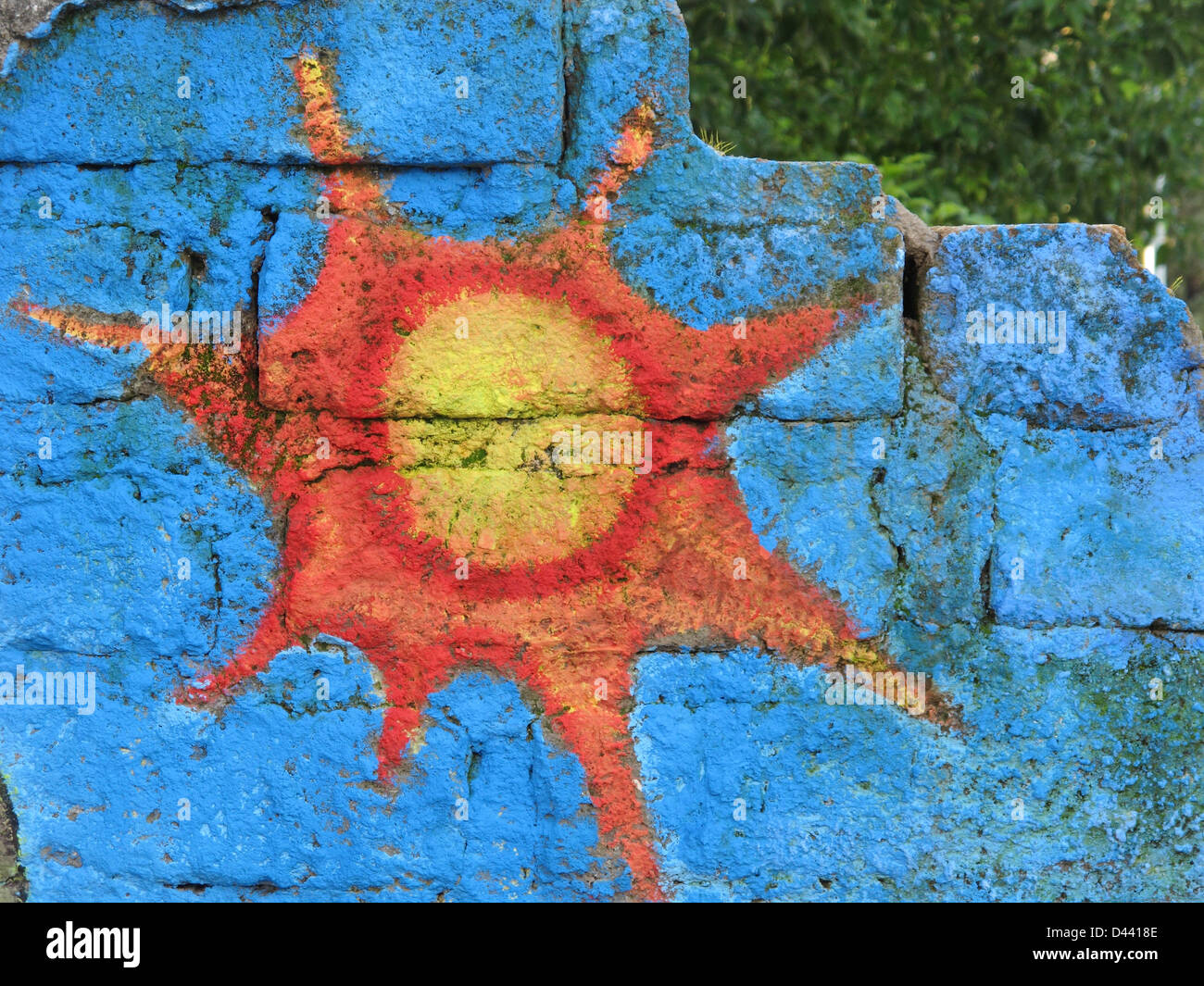 painted conceptual wall Rome graffiti sun Stock Photo - Alamy