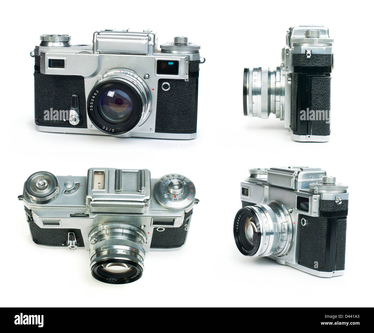 Old vintage camera white isolated. Studio shot Stock Photo - Alamy