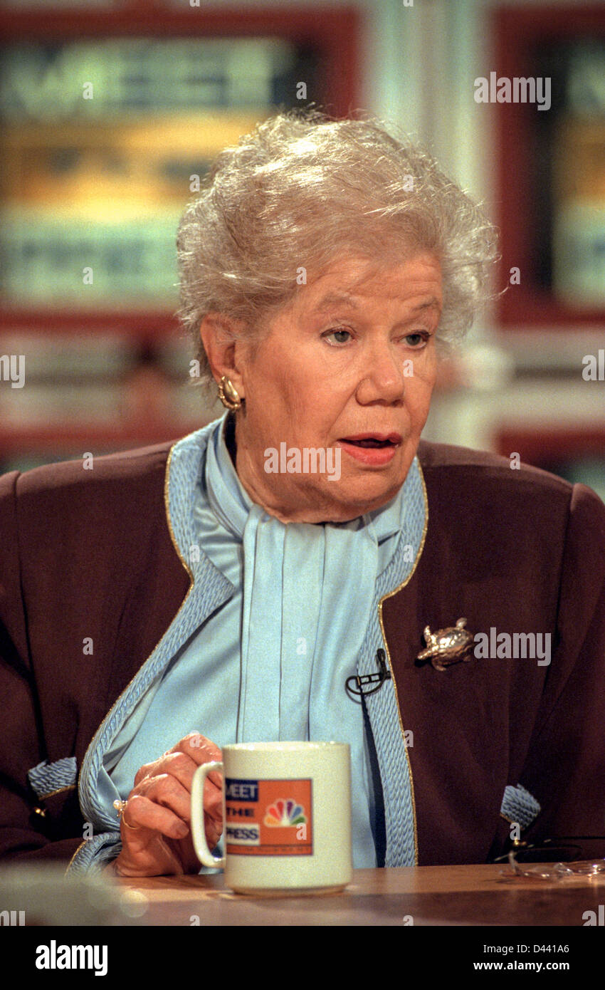 Washington Post columnist Mary McGrory during NBC's Meet the Press ...
