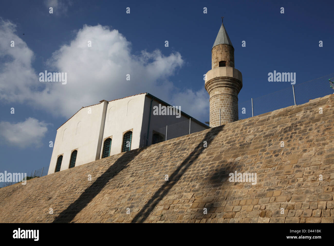 A part of a castle late at Nicosia with palms Stock Photo - Alamy