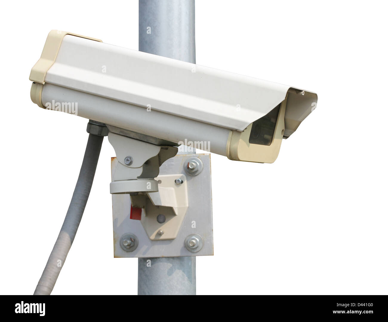 CCTV security camera on white background Stock Photo - Alamy