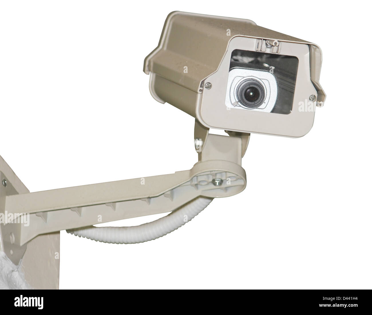 CCTV security camera on white background Stock Photo - Alamy