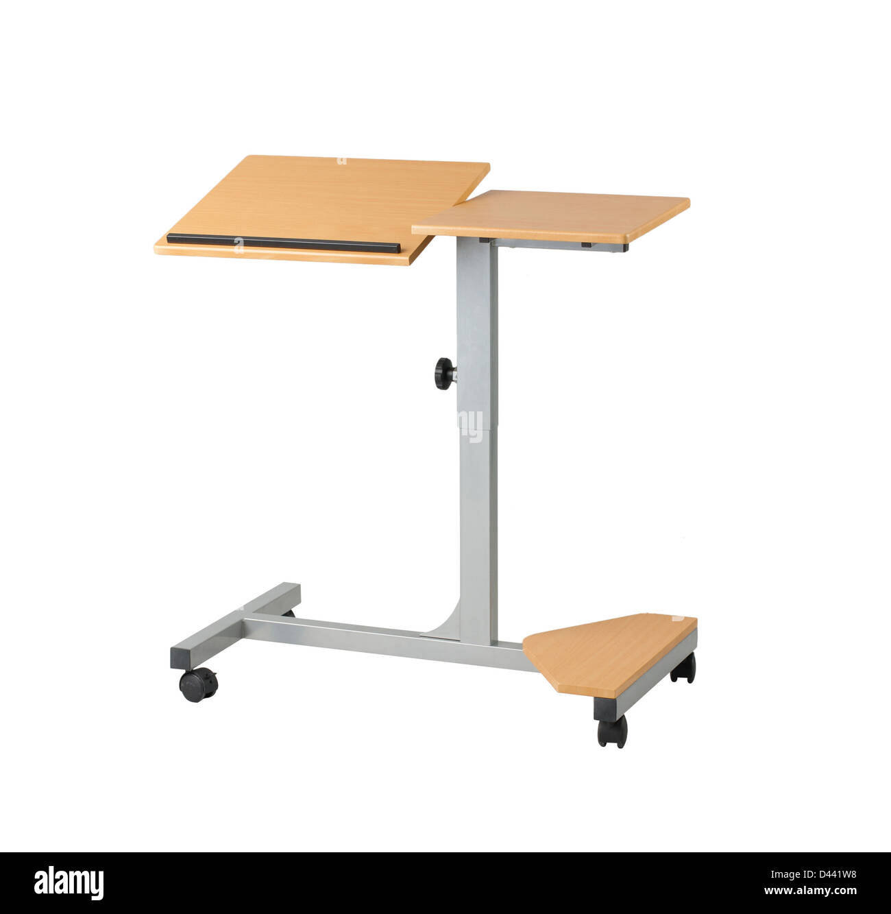 Adjustable laptop computer table isolated on white background Stock ...