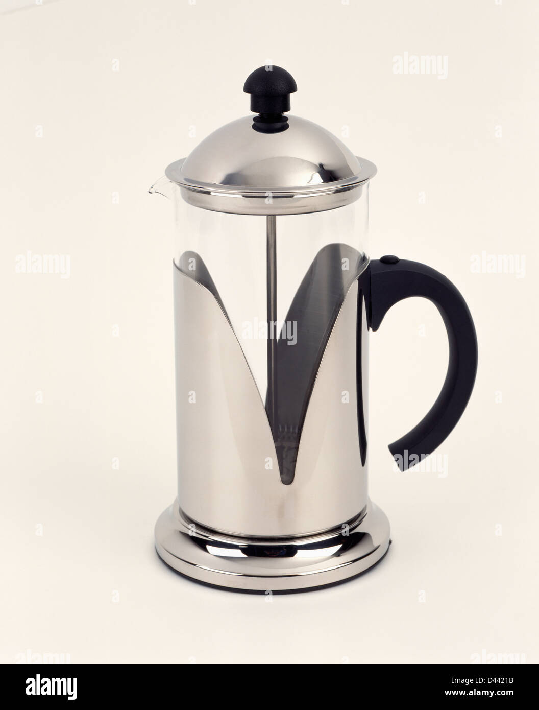 Close-up of stainless-steel cafetiere Stock Photo - Alamy