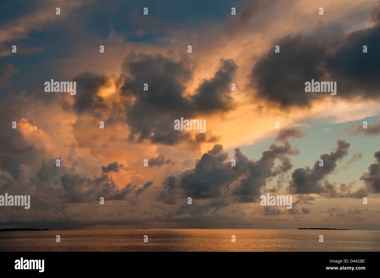 Evening sky with dramatic clouds over the sea Stock Photo - Alamy