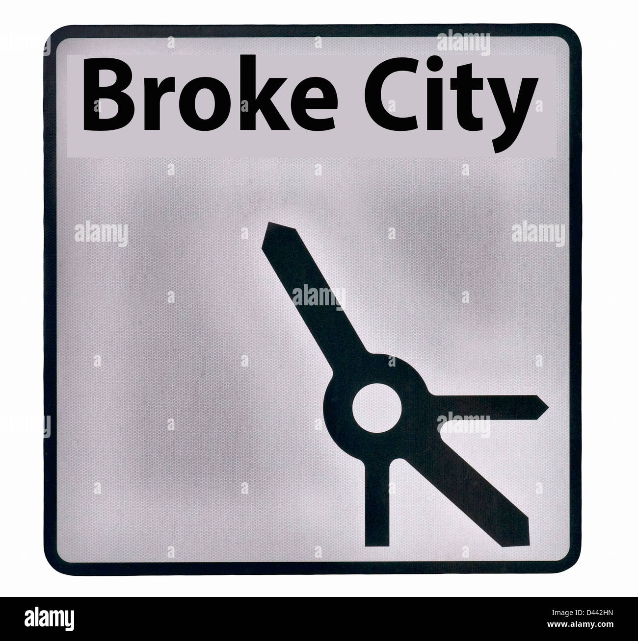 Double roundabout sign Cut Out Stock Images & Pictures - Alamy