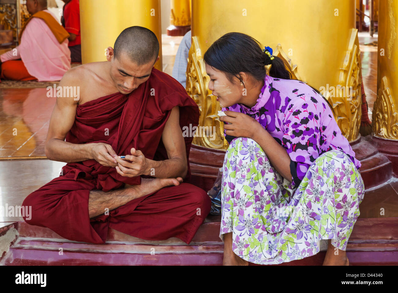 Buddhist monks with mobile phones hi-res stock photography and images ...