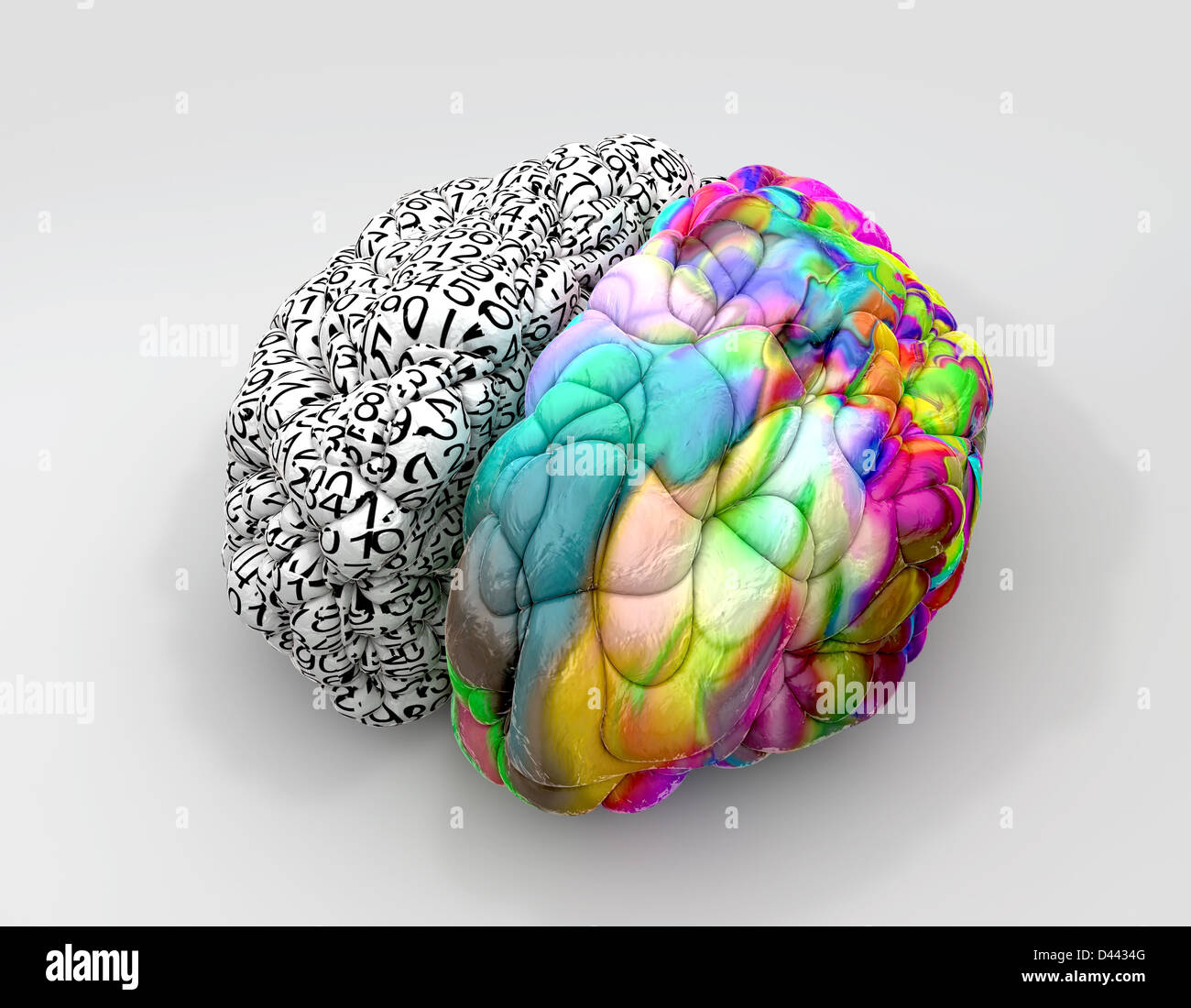 A brain with the left side an analytical, structured mind, and the ...