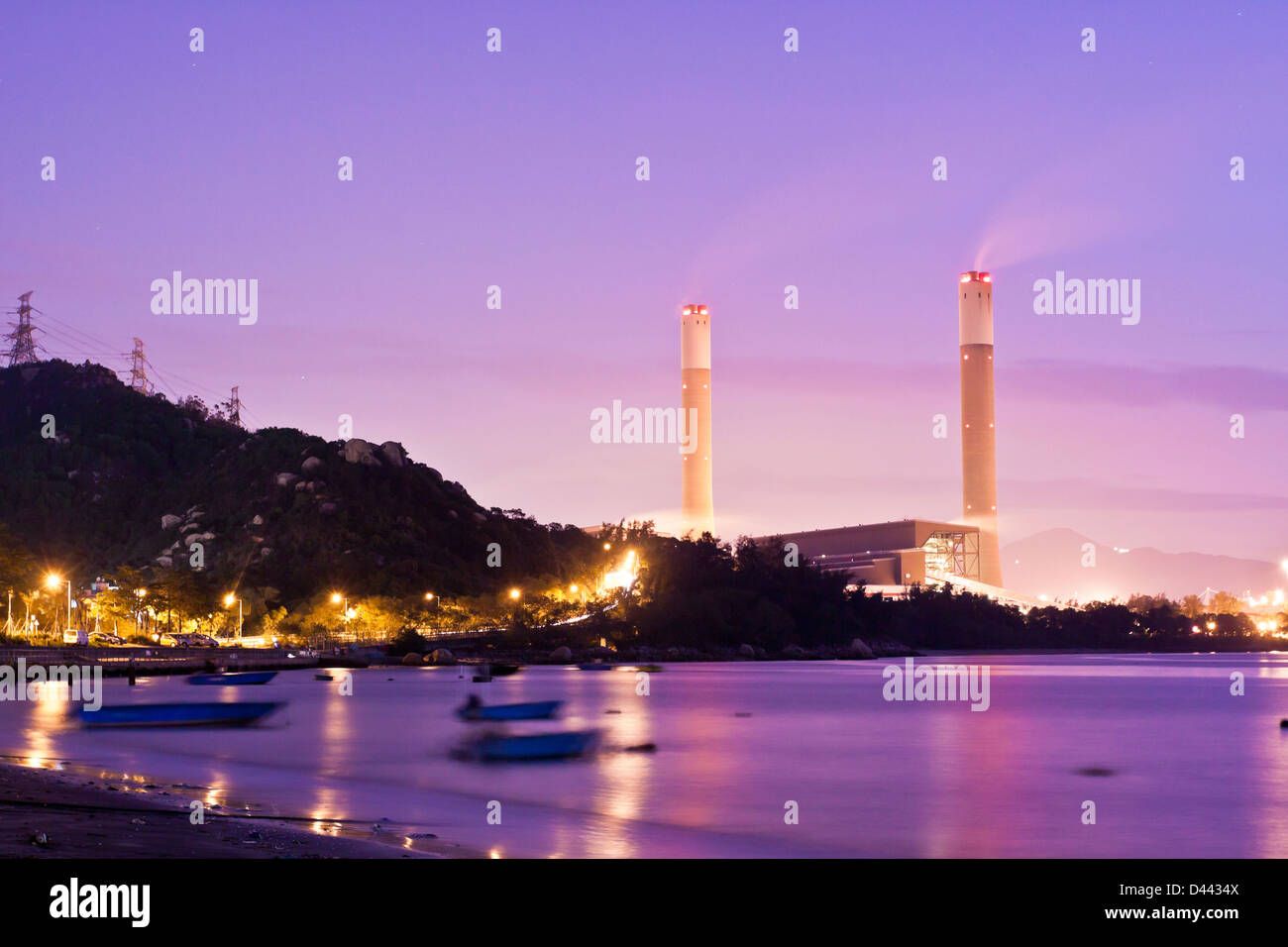 Power plants along the coast Stock Photo - Alamy