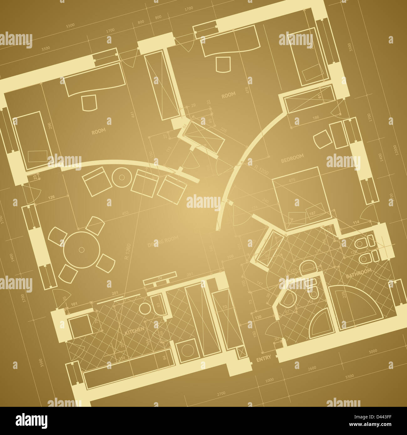 Abstract retro blueprint background. Raster version Stock Photo - Alamy