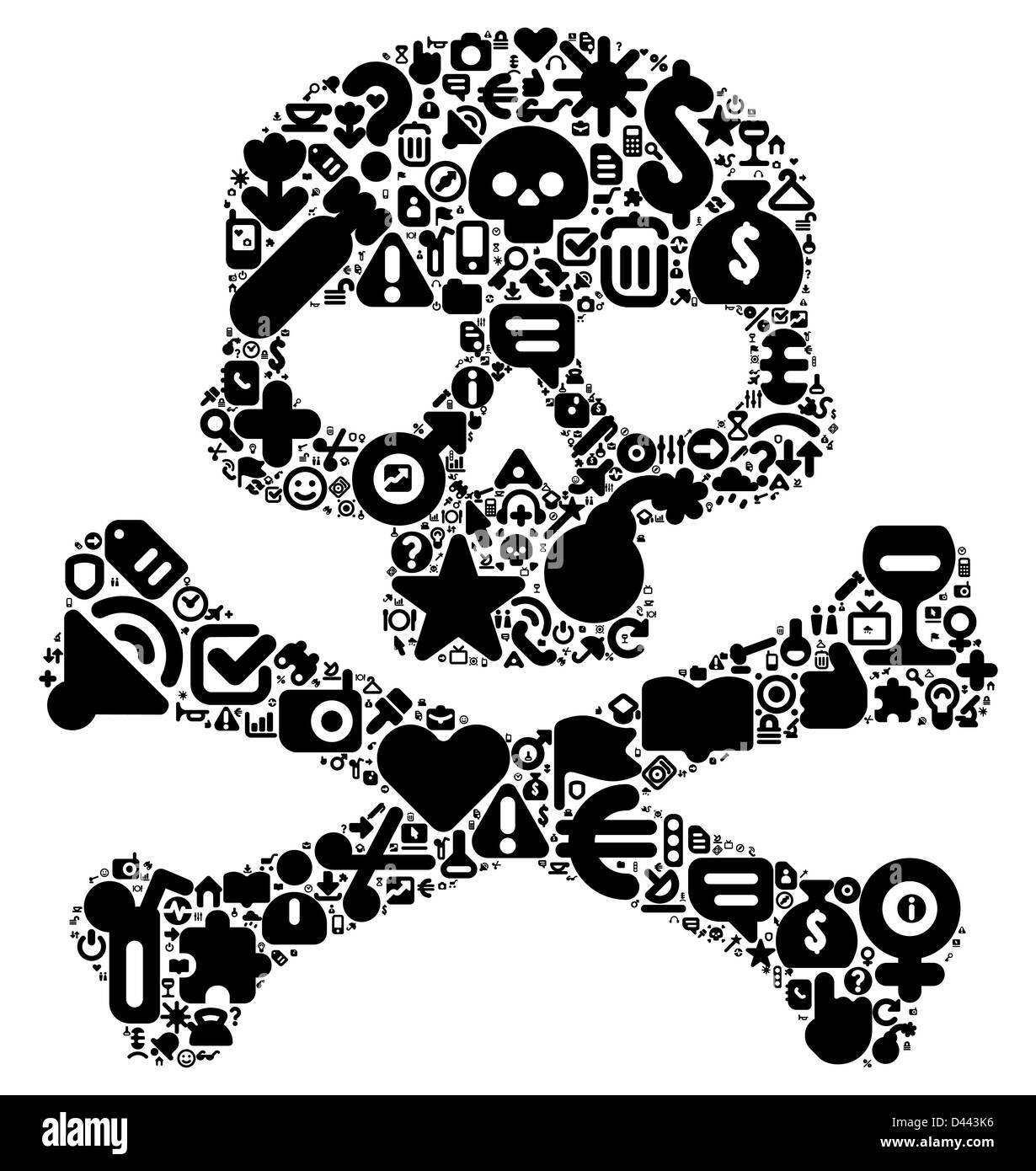 Human skull in flower Cut Out Stock Images & Pictures - Alamy