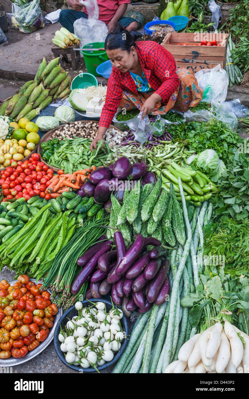Myanmar, Yangon, Street Market, Vegetables Stock Photo - Alamy