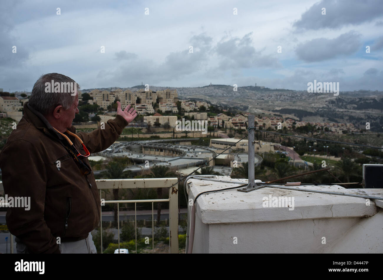 Eliezer Har-Nir, Maale Adumim Municipality GM, looks towards area E1 ...