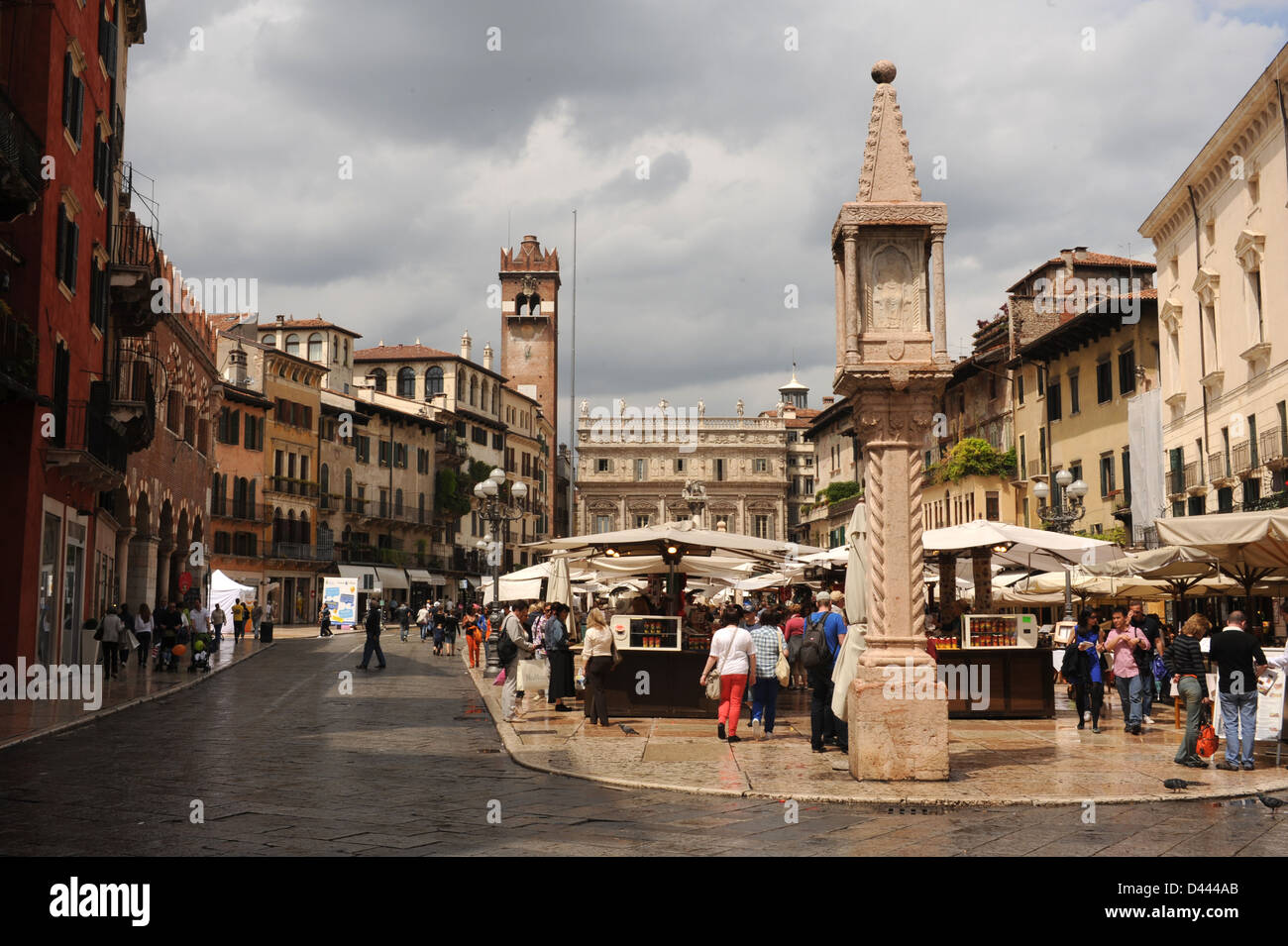 Erbe square at Verona, Italy Stock Photo - Alamy