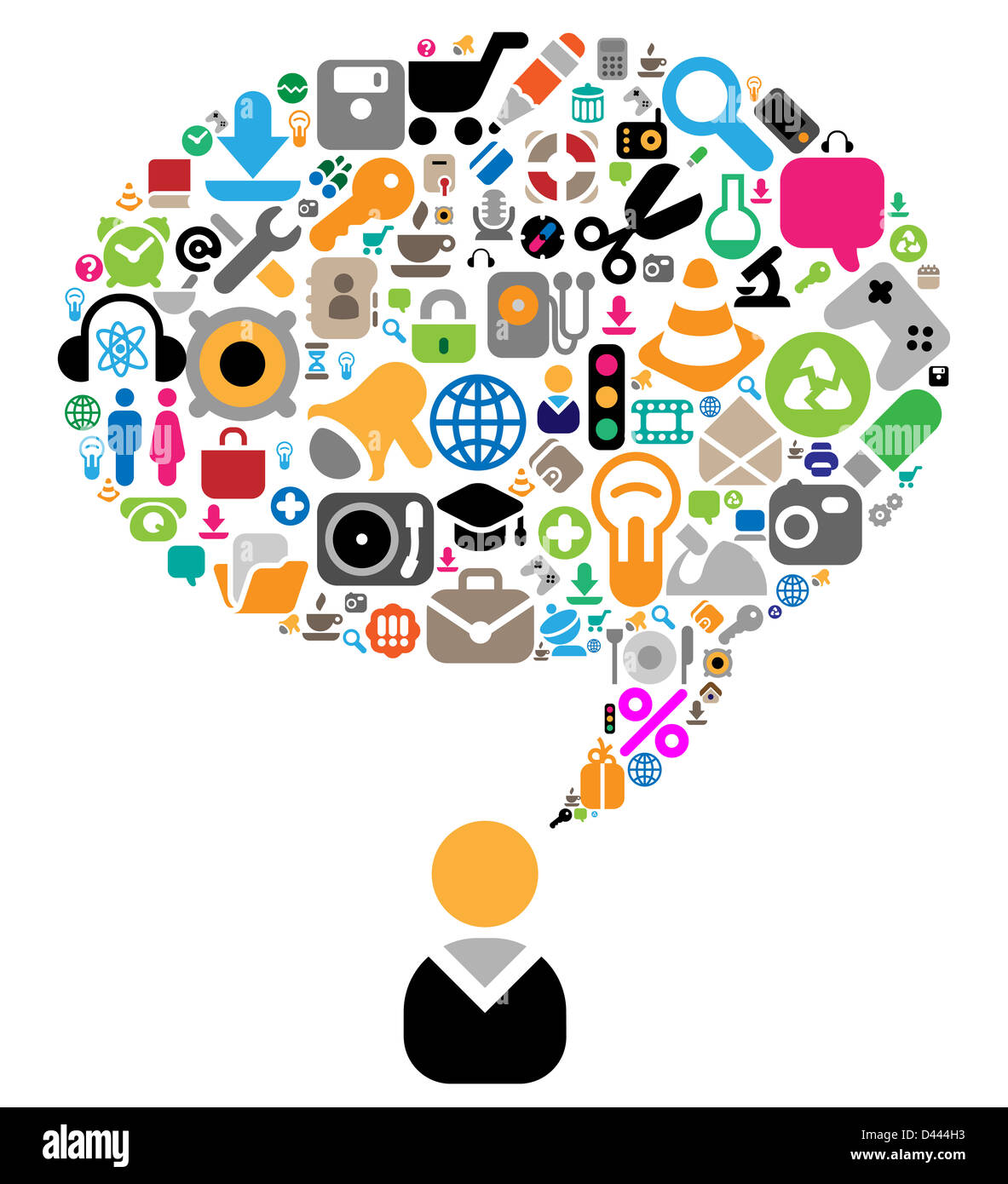 Icons arranged in message - concept Stock Photo - Alamy