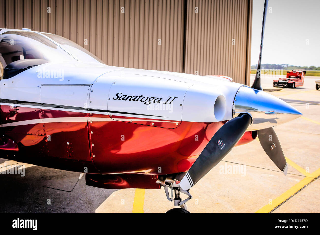 Piper Saratoga II single engined plane Stock Photo - Alamy