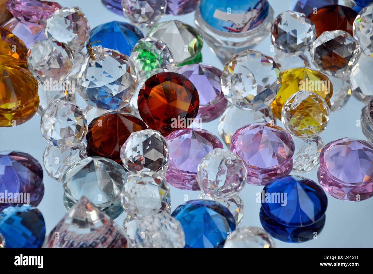 Grinded glass stones are pictured on a flea market stall at Potsdamer ...