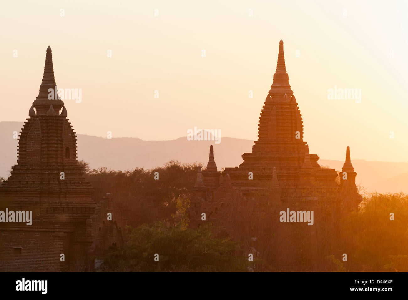 Myanmar, Bagan, Ancient Ruins at Dusk Stock Photo - Alamy