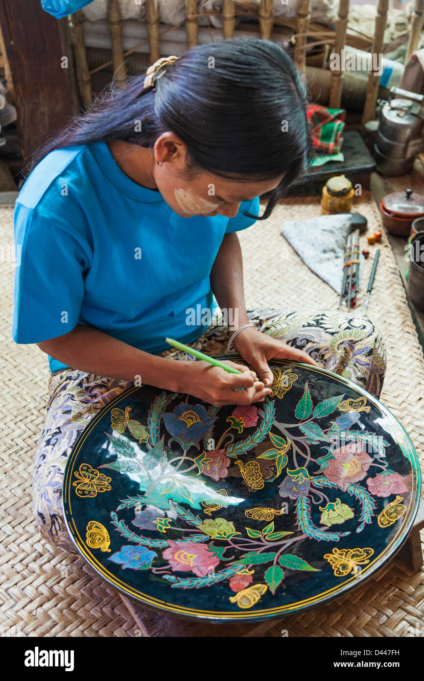 Myanmar, Bagan, Lacquerware Maker Stock Photo - Alamy