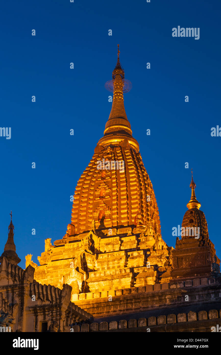 Myanmar, Bagan, Ananda Temple at dusk Stock Photo - Alamy