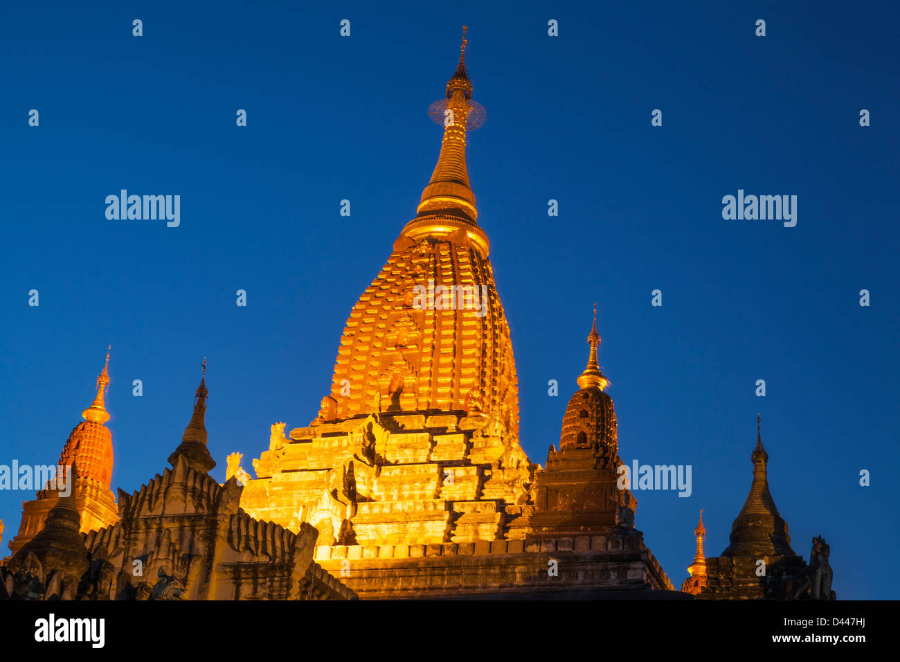 Myanmar, Bagan, Ananda Temple at dusk Stock Photo - Alamy