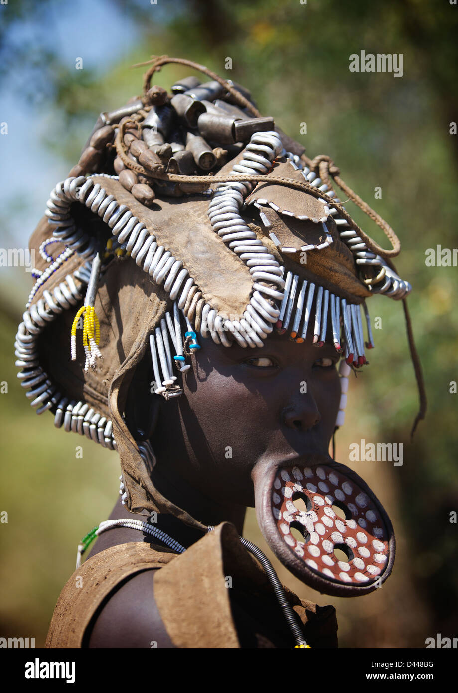 Goatskirt and lipplate Stock Photo - Alamy