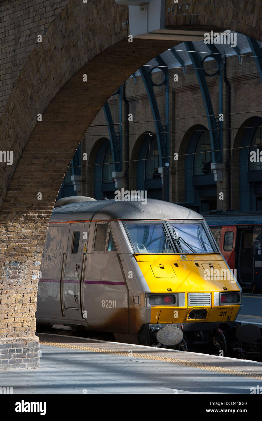 High speed train in East Coast Trains livery waiting at a platform in ...