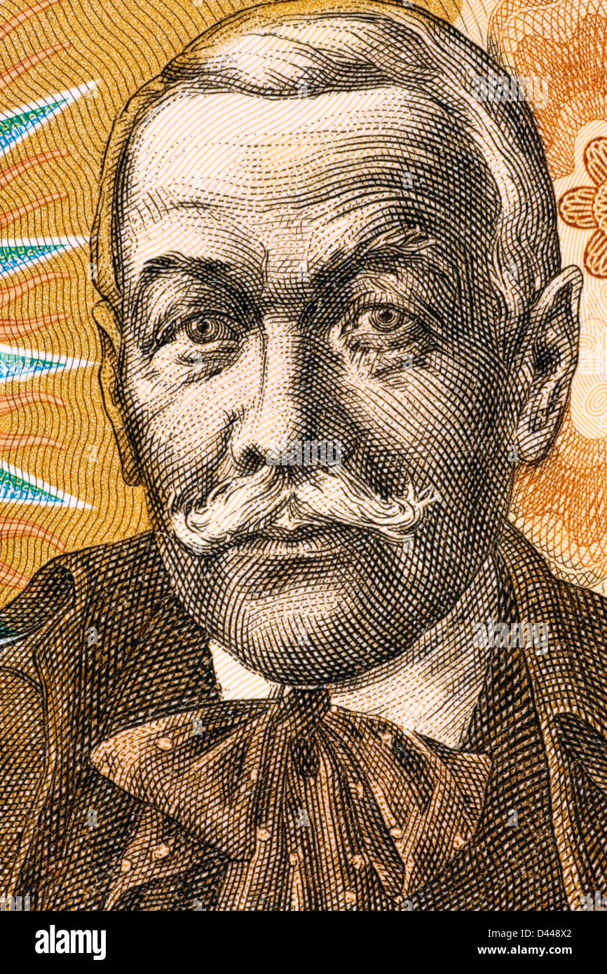 Pavol Orszagh Hviezdoslav (1849-1921) on 10 Korun 1986 Banknote from ...