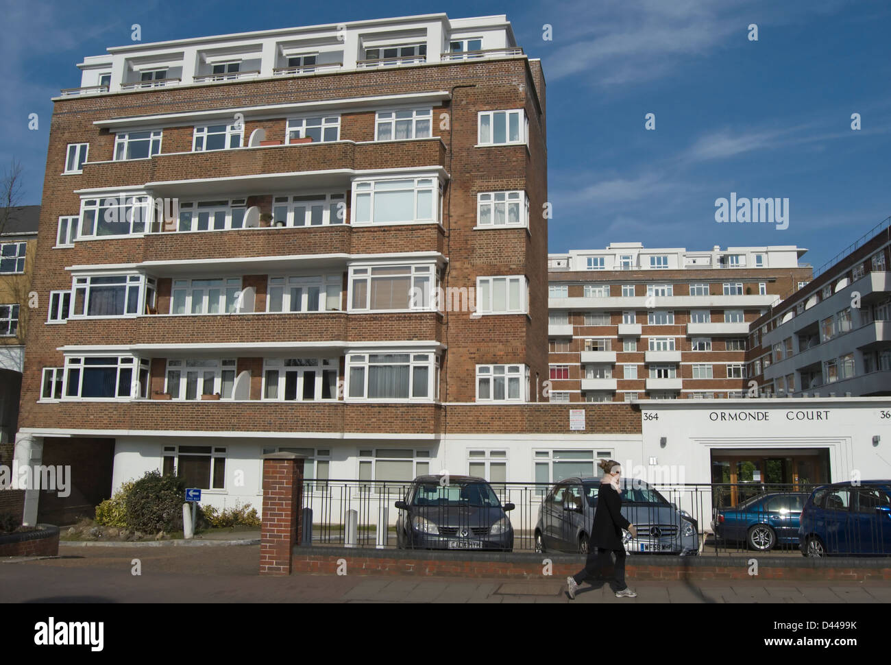 ormonde court, adjoining blocks of art deco style flats in putney ...