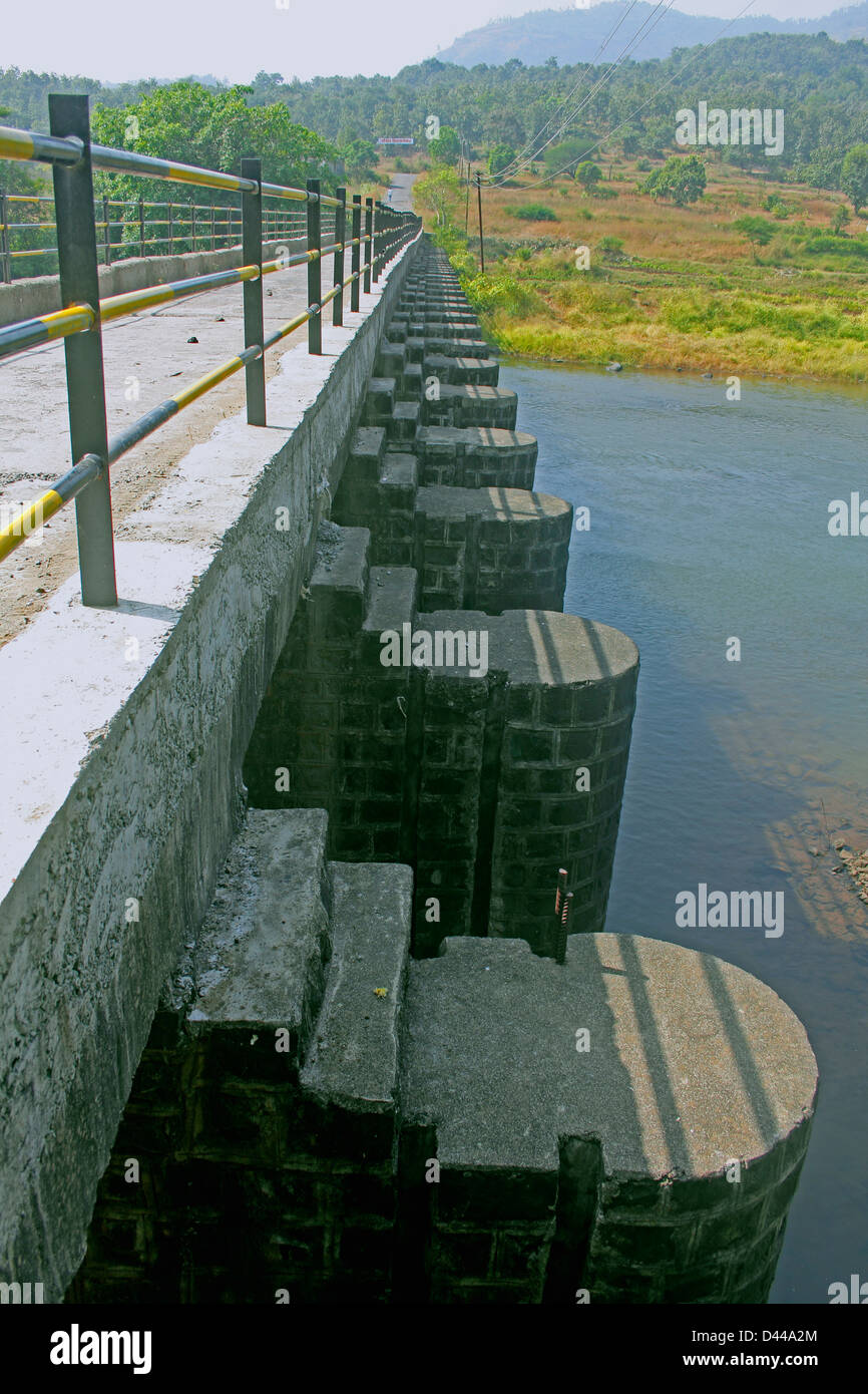 Narrow bridge on a river, Maharashtra, India Stock Photo - Alamy